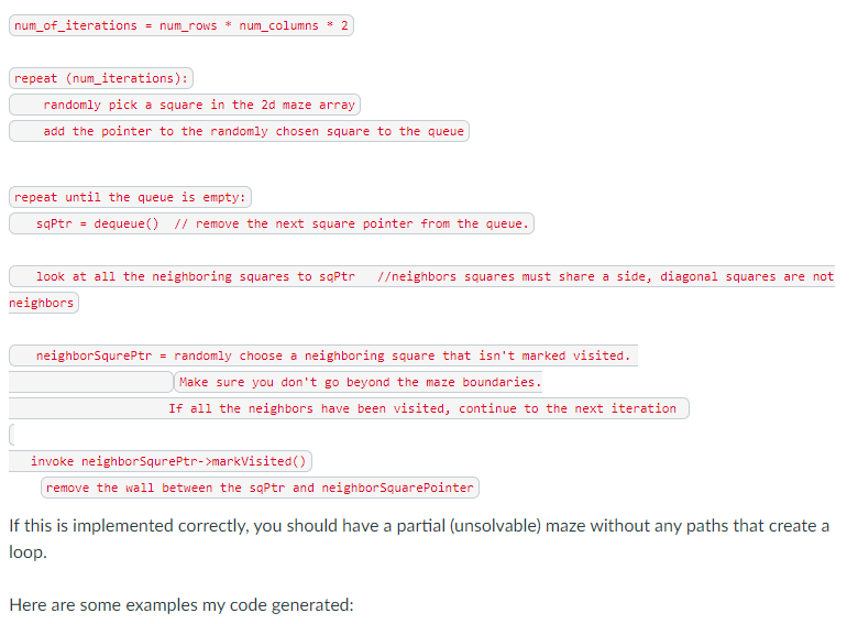 Solved This is the first half of the maze project where you | Chegg.com