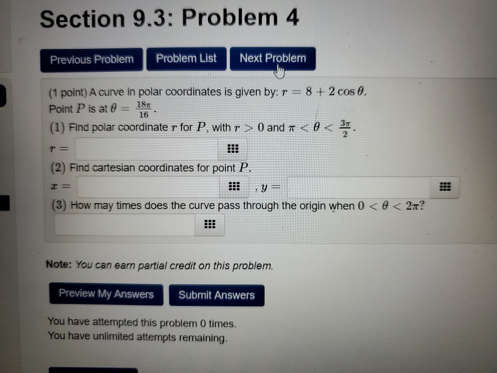 Solved Section 9.3: Problem 4 Previous Problem Problem List | Chegg.com
