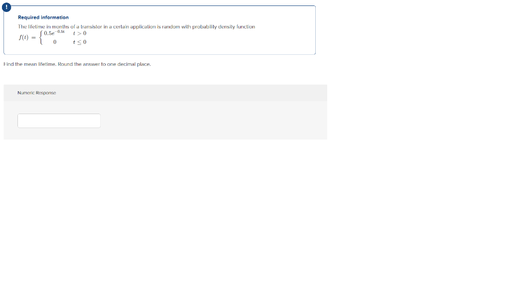 Solved Required information The lifetime in mortis of a | Chegg.com