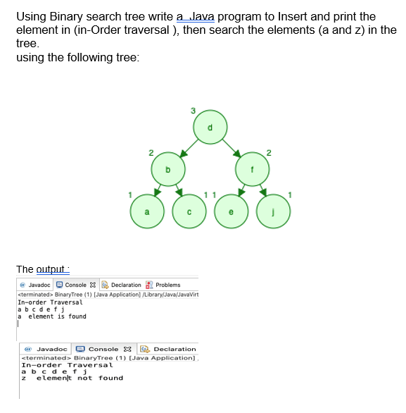 Solved Using Binary search tree write a Java program to | Chegg.com
