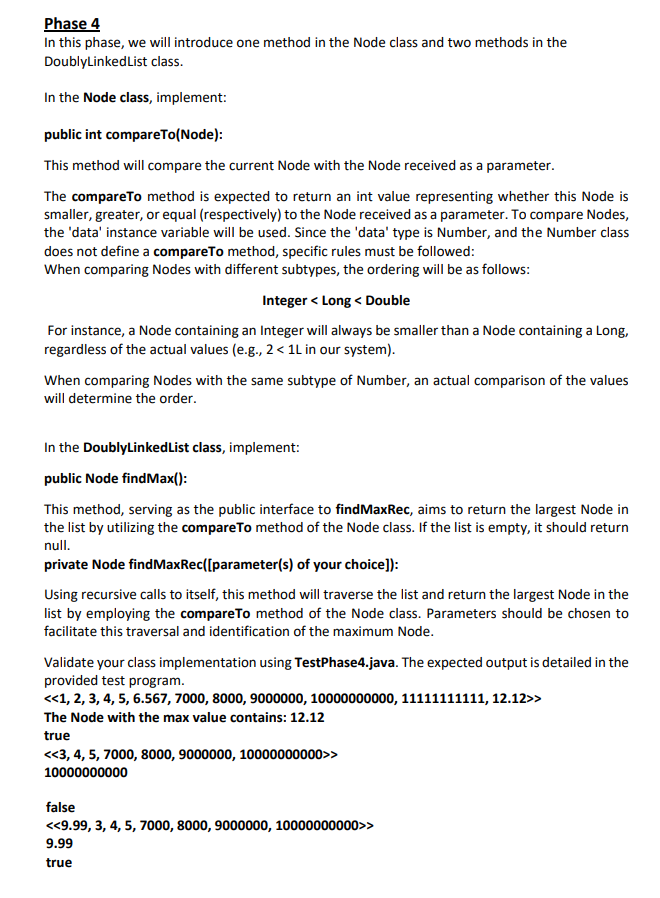 Solved Phase 4In this phase, we will introduce one method in | Chegg.com