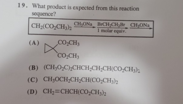 Solved What product is expected from this reaction sequence? | Chegg.com