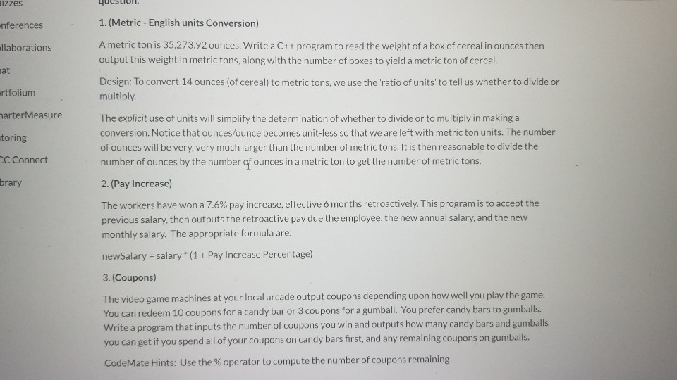 Solved Help on coding this in c++. I am confused as how to | Chegg.com