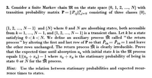 3. Consider a finite Markov chain on the state space | Chegg.com