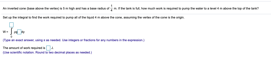 Solved An inverted cone (base above the vertex) is 5 m high | Chegg.com