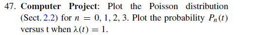 Solved 47. Computer Project: Plot the Poisson distribution | Chegg.com