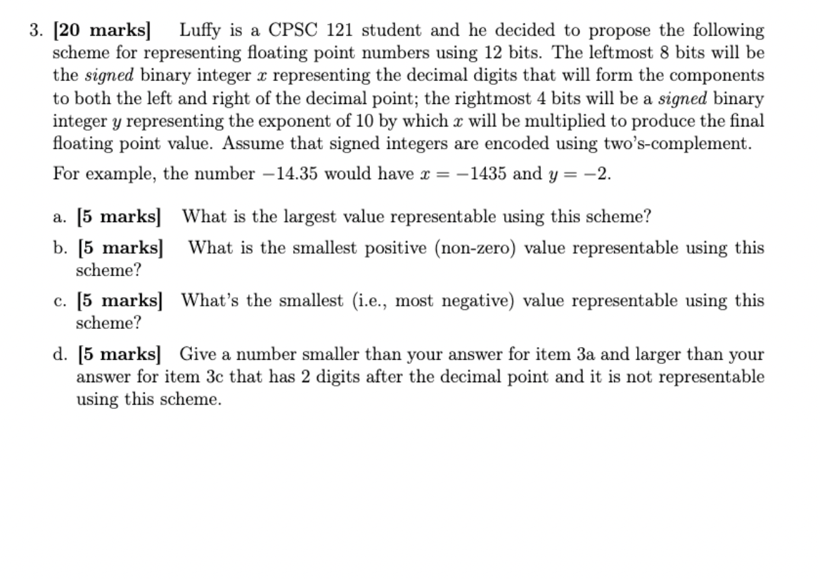 Solved Luffy is a CPSC 121 student and he decided to propose | Chegg.com