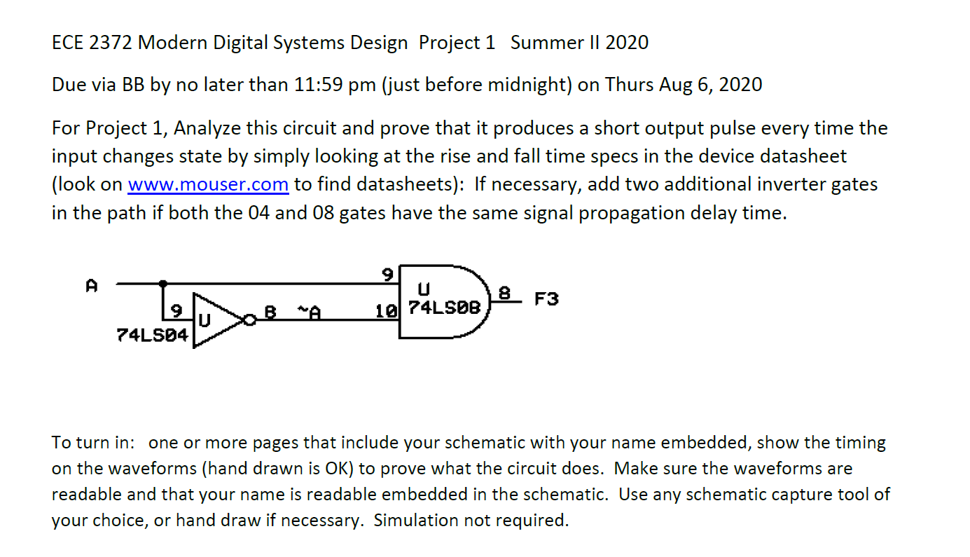 Solved For Project 1, Analyze this circuit and prove that it | Chegg.com