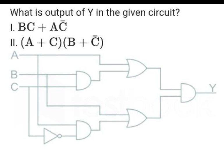 Solved What is output of Y in the given circuit? 1. BC + AC | Chegg.com
