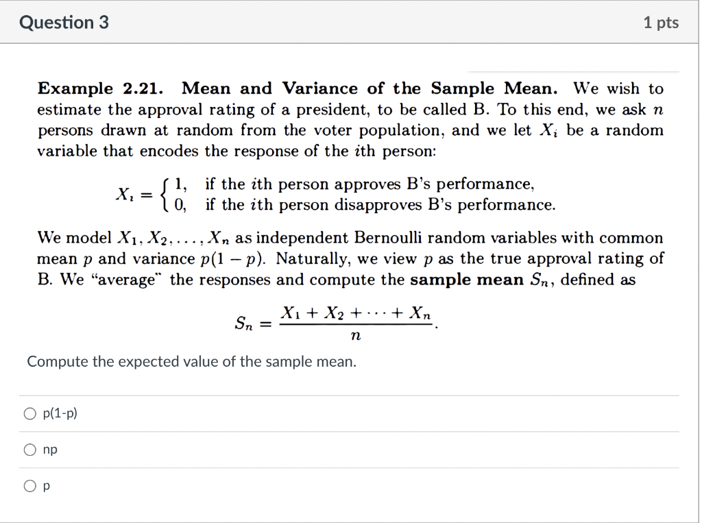 Solved Example 2.21. Mean and Variance of the Sample Mean. | Chegg.com