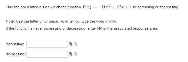 Solved Find the open intervals on which the function | Chegg.com