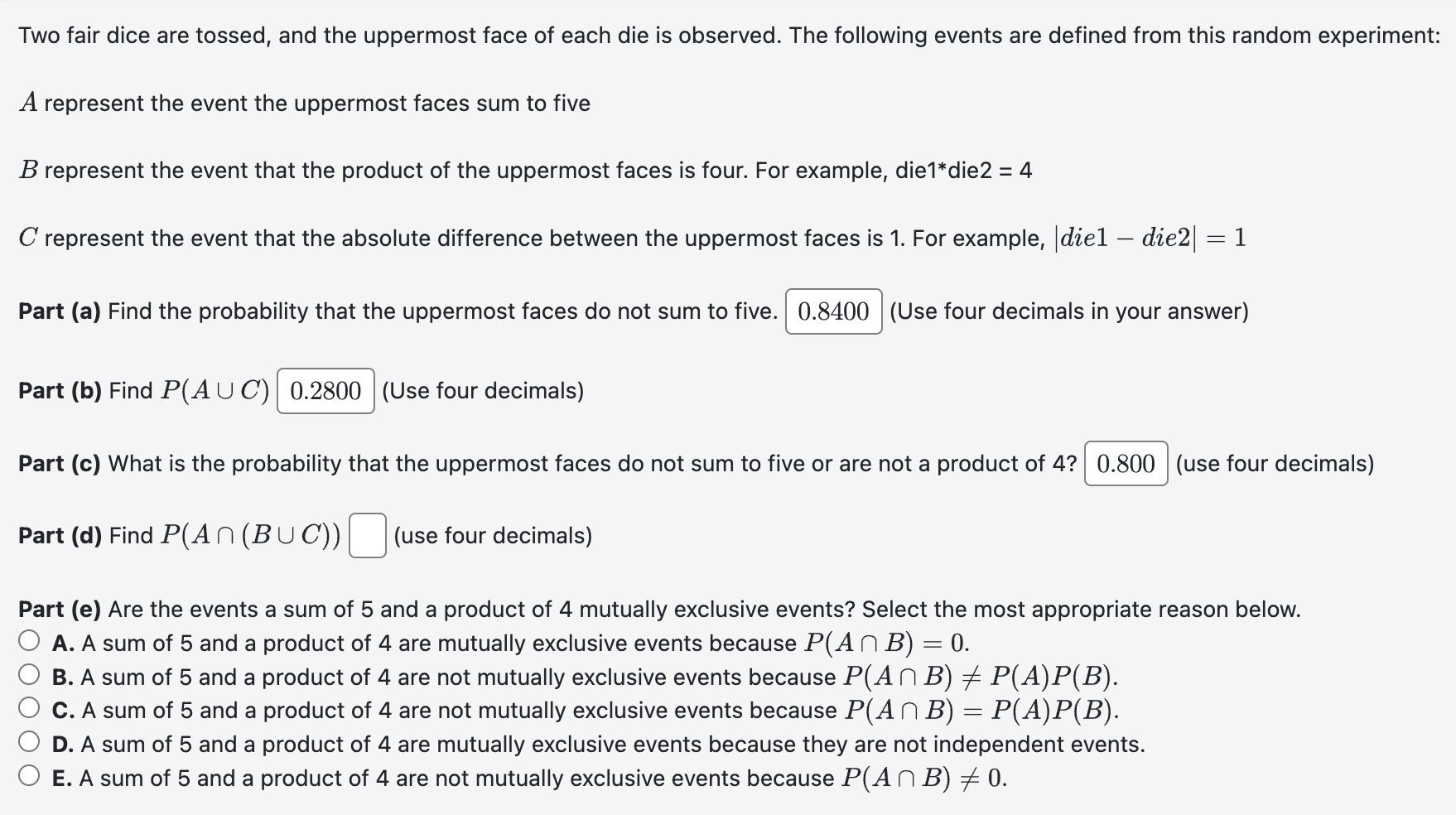 Solved my answers already inputted are likely wrong, but can | Chegg.com