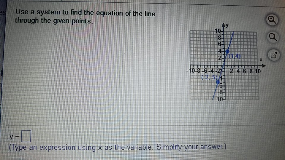 Solved Use a system to find the equation of the line through | Chegg.com