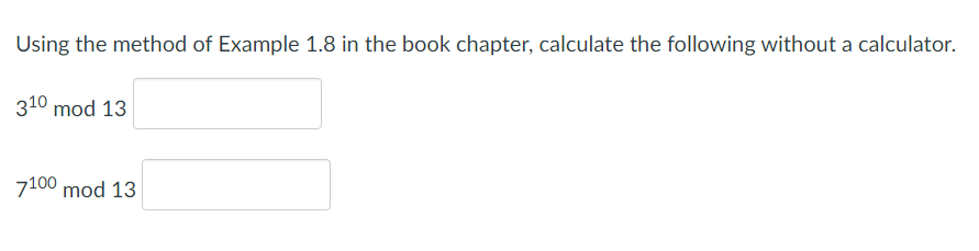 Solved Using the method of Example 1.8 in the book chapter, | Chegg.com