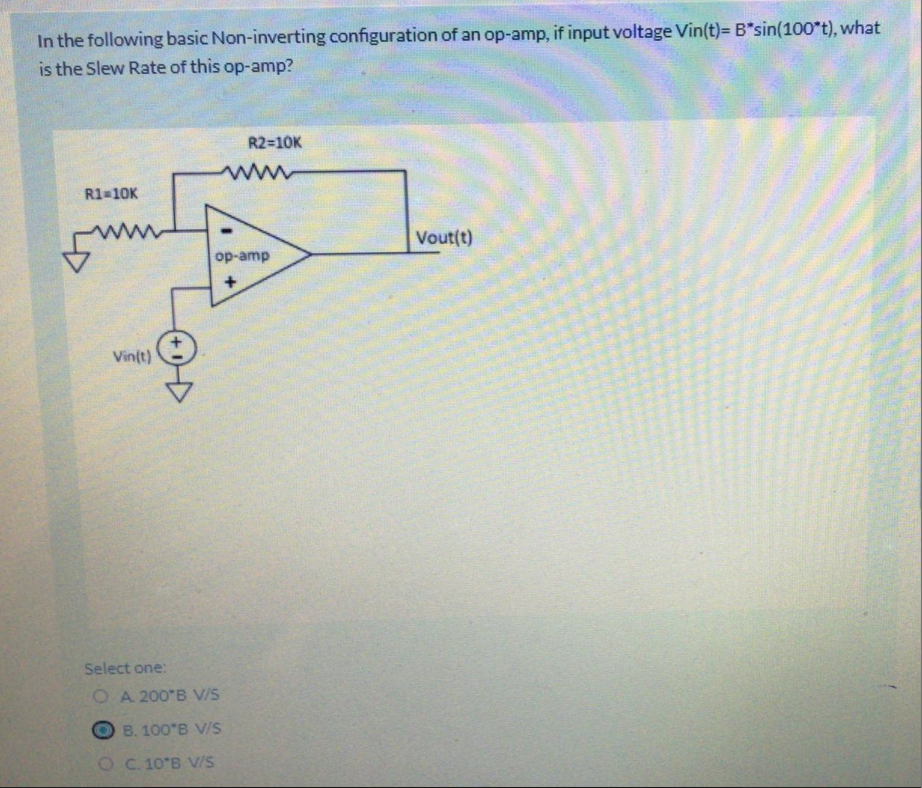 Solved In the following basic Non-inverting configuration of | Chegg.com