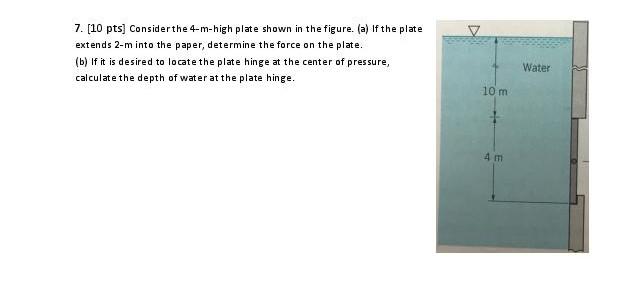 Solved 7. [10 pts] Consider the 4-m-high plate shown in the | Chegg.com