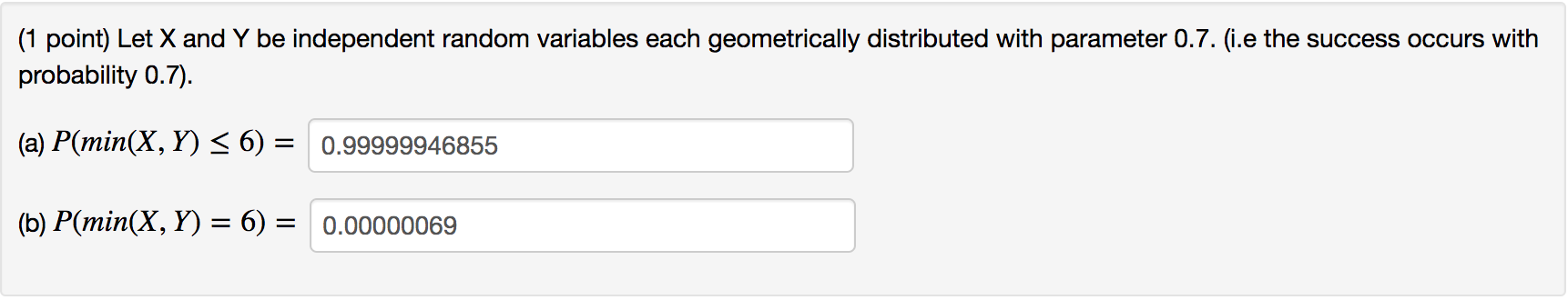 Solved (1 point) Let X and Y be independent random variables | Chegg.com