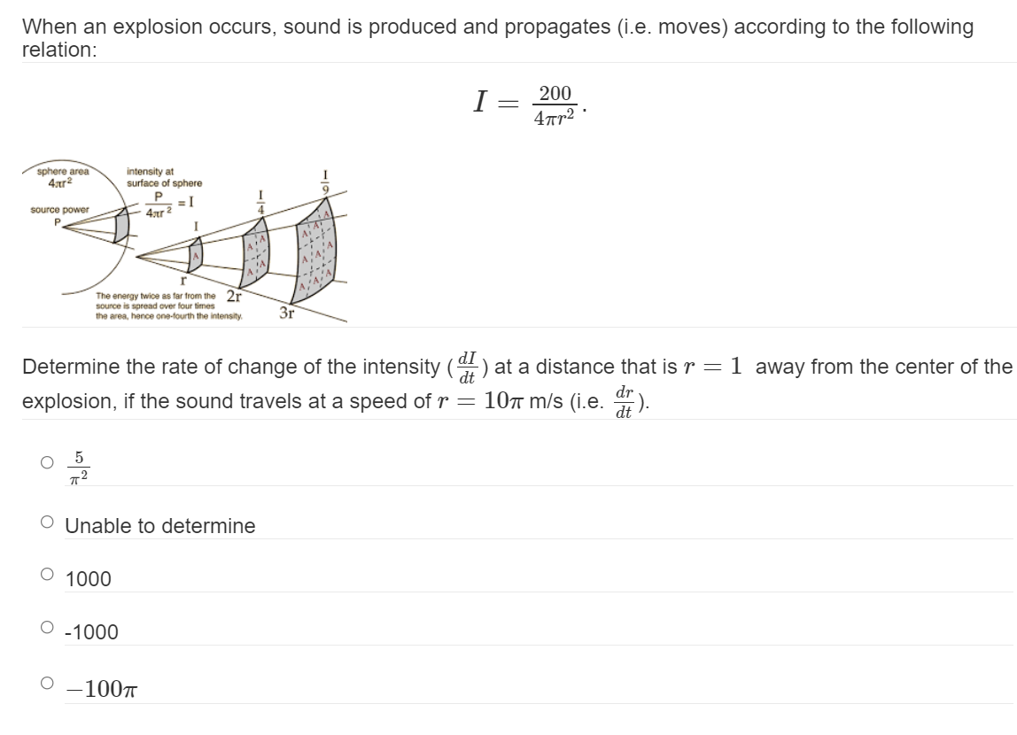 Solved When an explosion occurs, sound is produced and | Chegg.com