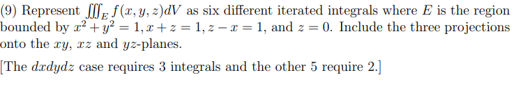 Solved All of these are sums of triple integrals - no double | Chegg.com