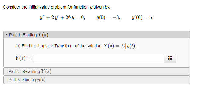 Solved Consider the initial value problem for function y | Chegg.com