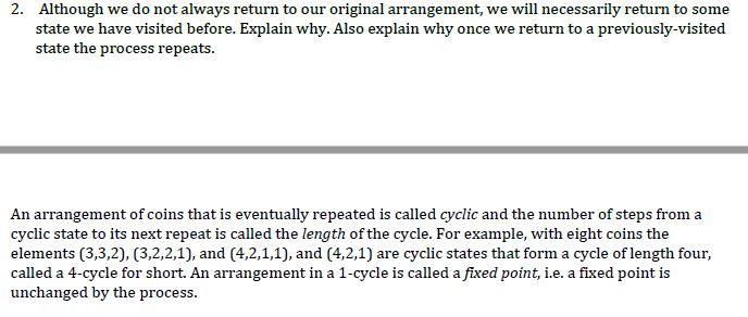 Investigation: Bulgarian Solitaire Take some coins | Chegg.com