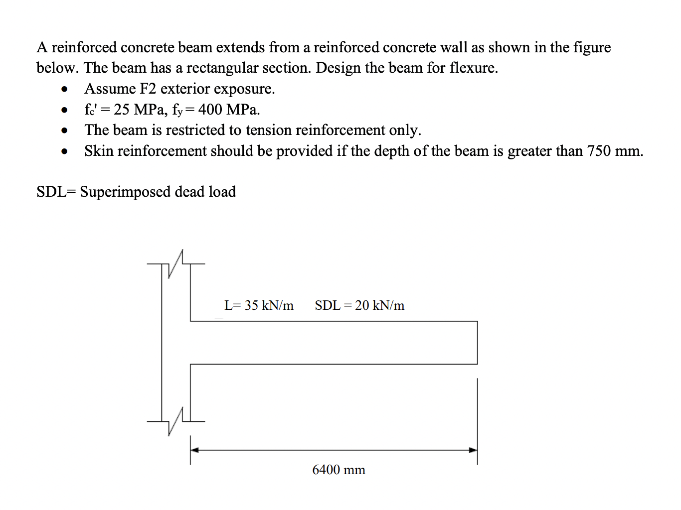 Solved A reinforced concrete beam extends from a reinforced | Chegg.com