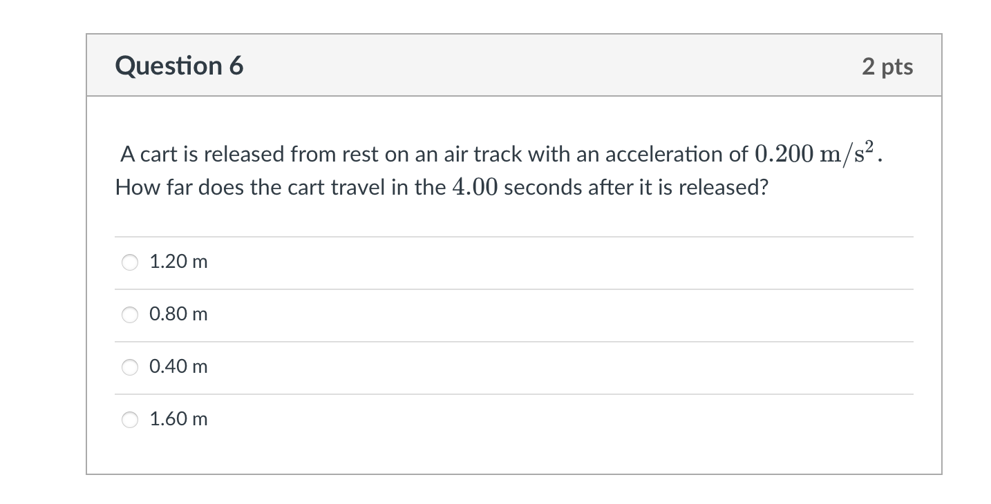 Solved A cart is released from rest on an air track with an | Chegg.com