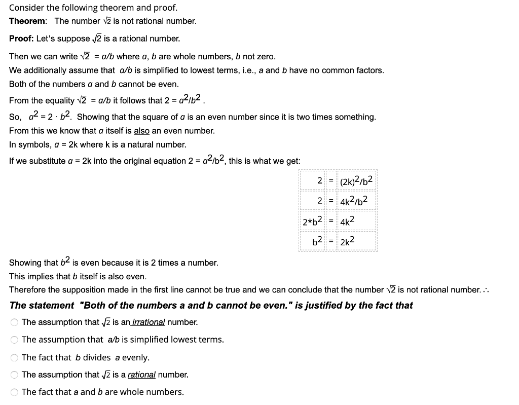 Solved Consider the following theorem and proof. Theorem: | Chegg.com