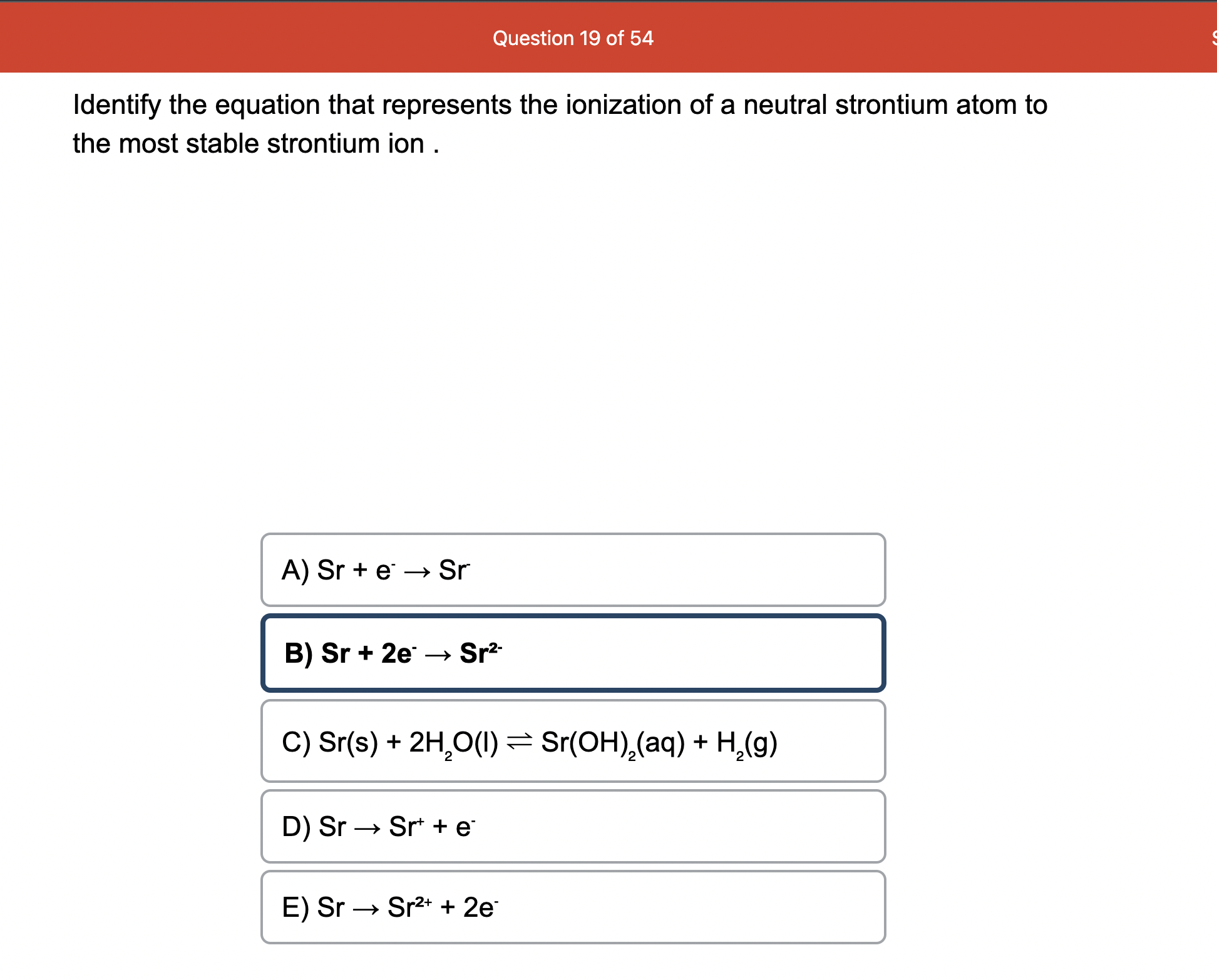 Solved Identify the equation that represents the ionization | Chegg.com