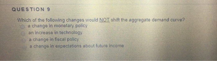 Solved QUESTION 9 Which of the following changes would NOT | Chegg.com