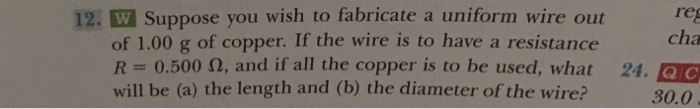 Solved Suppose you wish to fabricate a uniform wire out of | Chegg.com