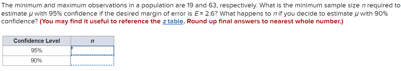 The minimum and maximum observations in a population | Chegg.com