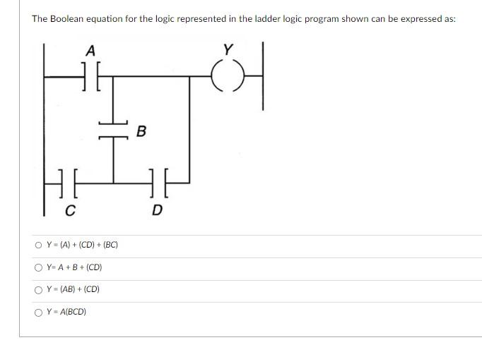 Solved The Boolean equation for the logic represented in the | Chegg.com