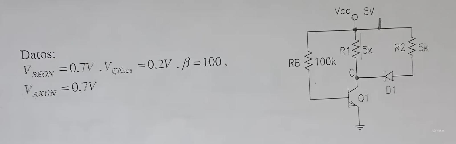 Solved Calculate the transistor bias point (IC ﻿and VCE) in | Chegg.com