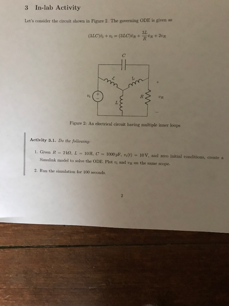 Solved 3 In-lab Activity Let's consider the circuit shown in | Chegg.com
