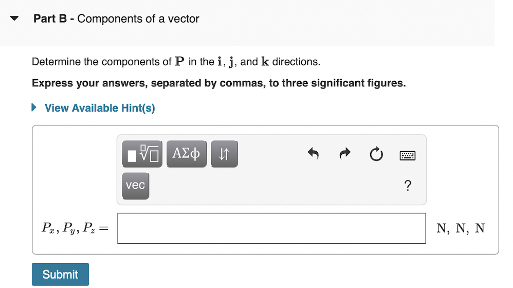 Solved Part C - Finding Cartesian components from right | Chegg.com