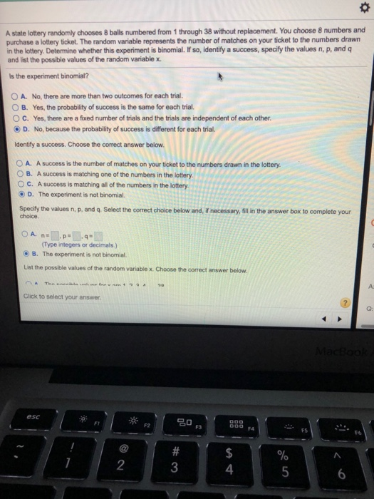 Solved A state lottery randomly chooses 8 balls numbered | Chegg.com