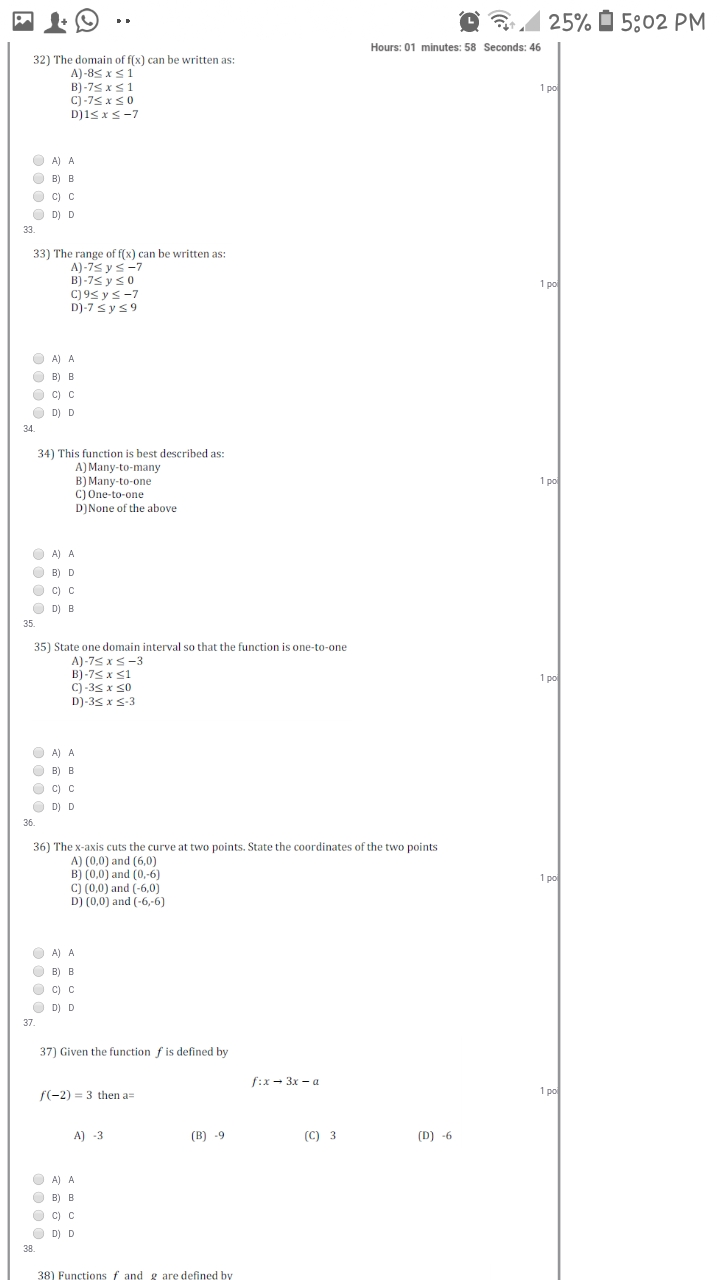 Solved 25% 05:02 PM Hours: 01 minutes: 58 Seconds: 46 32) | Chegg.com