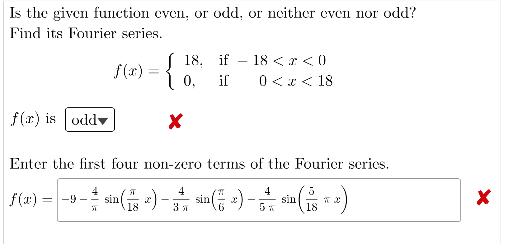 Solved Is the given function even, or odd, or neither even | Chegg.com