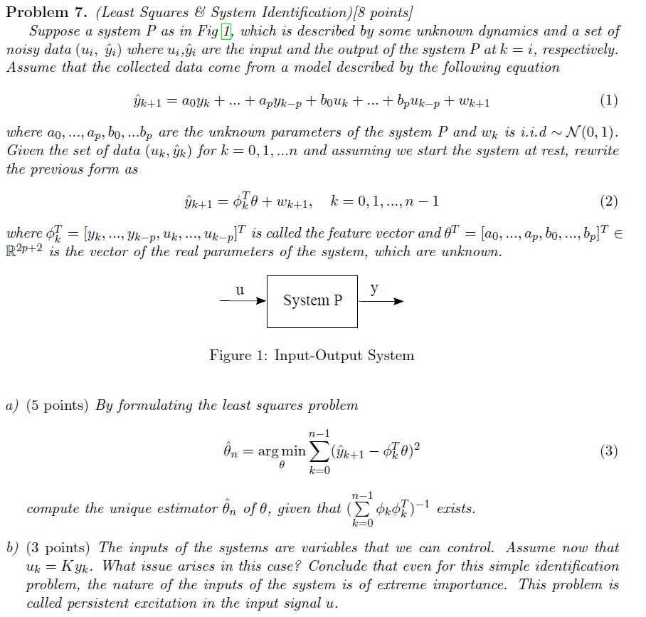 Solved Problem 7. (Least Squares & System Identification) [8 | Chegg.com
