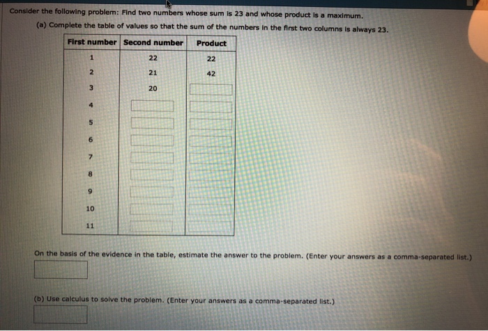 Solved Consider the following problem: Find two numbers | Chegg.com Solved Consider the following problem: Find two numbers | Chegg.com
