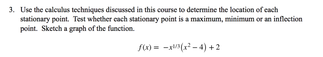Solved Use the calculus techniques discussed in this course | Chegg.com