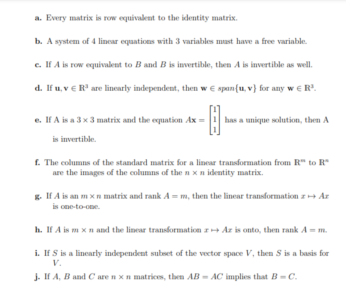 Solved Answer ’True’ or ’False’, and correct the | Chegg.com