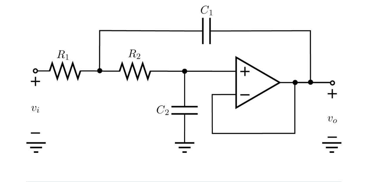 Solved Design the Sallen-Key low pass filter circuit shown | Chegg.com