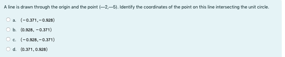 Solved A line is drawn through the origin and the point | Chegg.com