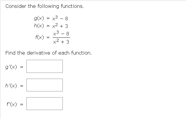 Solved Consider the following functions. | Chegg.com