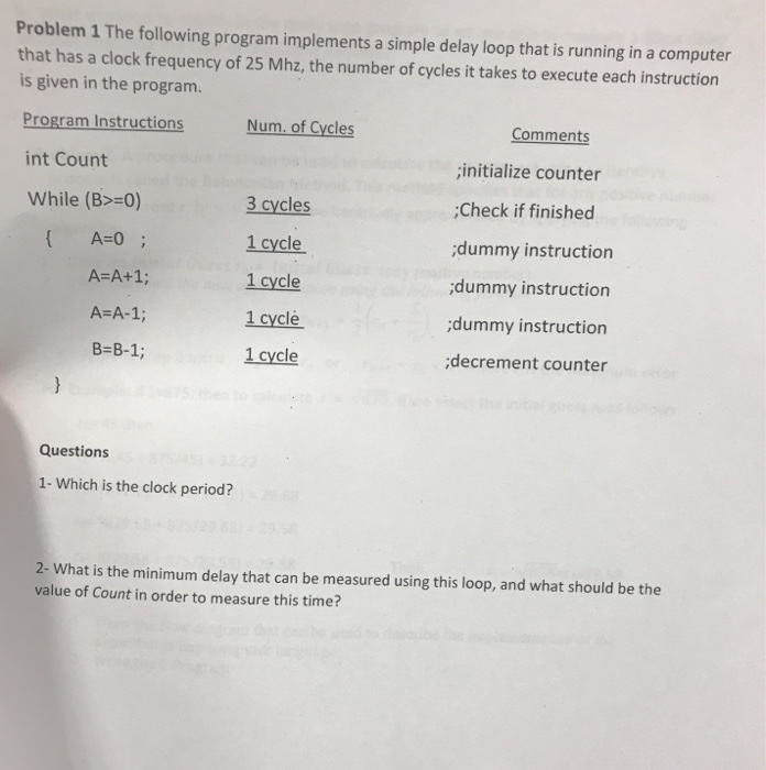 Solved Problem 1 The following program implements a simple | Chegg.com