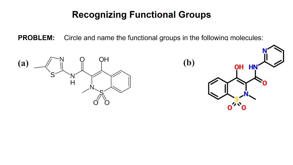 Solved RECOGNIZING FUNCTIONAL GROUPS Circle and name the | Chegg.com