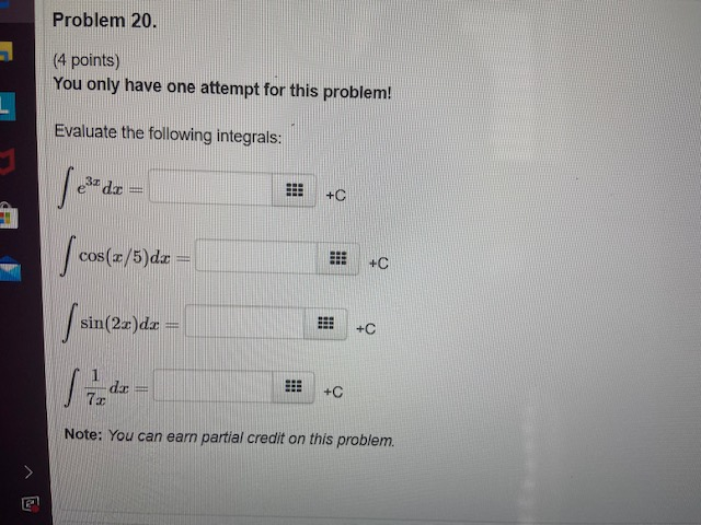 Solved Problem 20. (4 points) You only have one attempt for | Chegg.com
