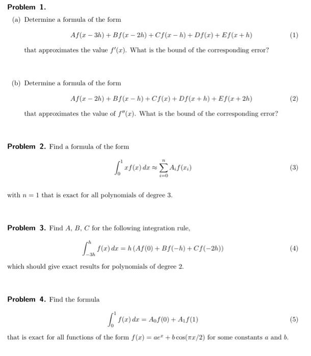 Solved Problem (a) Determine a formula of the form that | Chegg.com